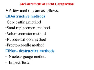 Field control of compaction and compaction Equipment | PPTX