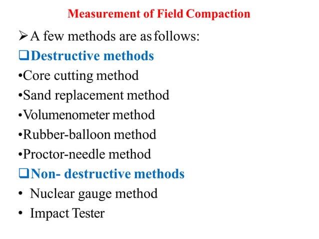 Field control of compaction and compaction Equipment | PPTX ...