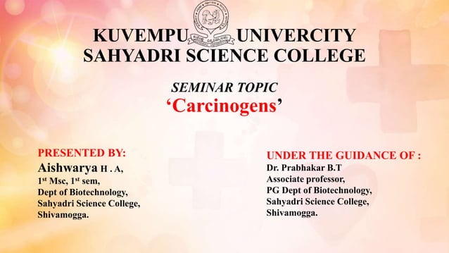 Carcinogens presentation ppt introduction of carcinogens and types of ...