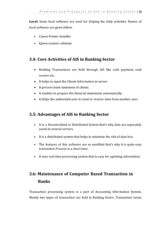 Ais in banking sector | DOCX