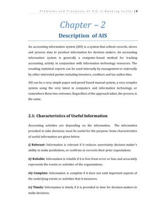 Ais in banking sector | DOCX
