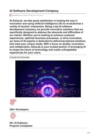 AI Software Development Company - SoluLab | PDF
