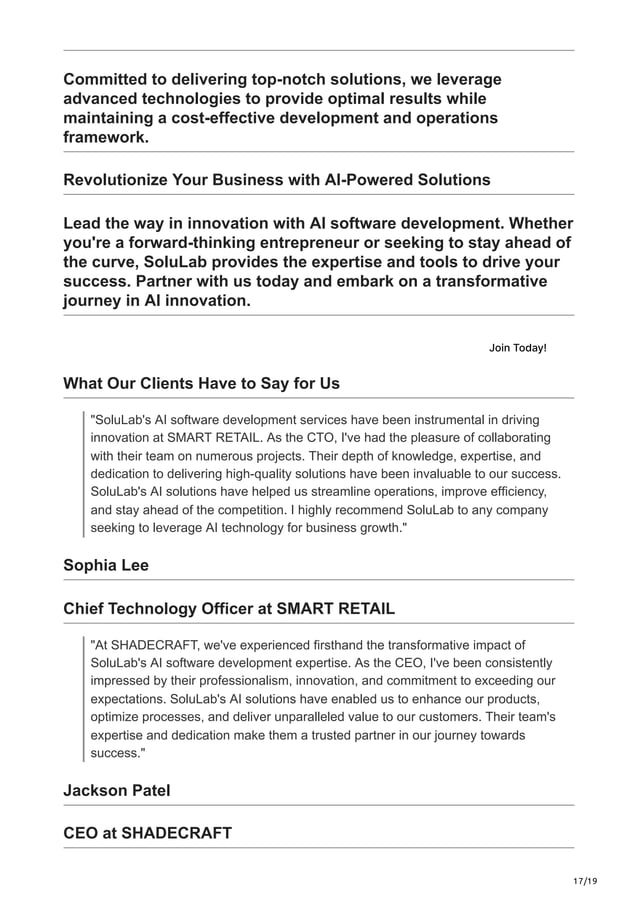 AI Software Development Company - SoluLab | PDF