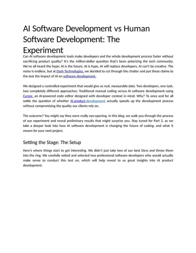 AI Software Development vs Human Software Development The Experiment.pptx