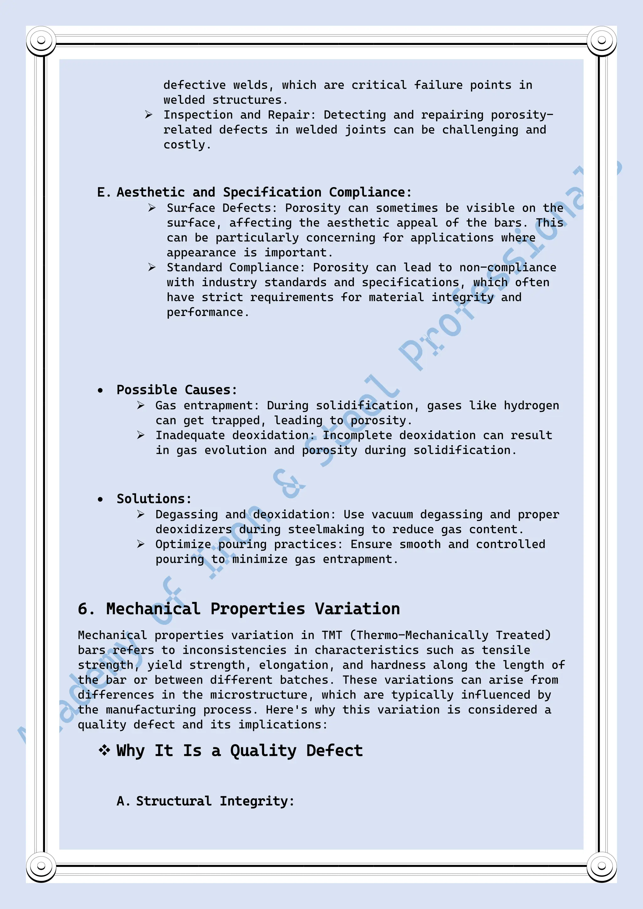 Quality defects in TMT Bars, Possible causes and Potential Solutions. | PDF