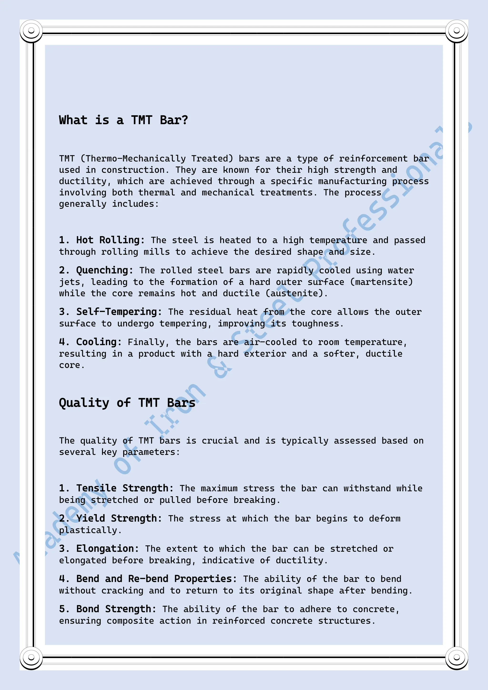 Quality defects in TMT Bars, Possible causes and Potential Solutions. | PDF