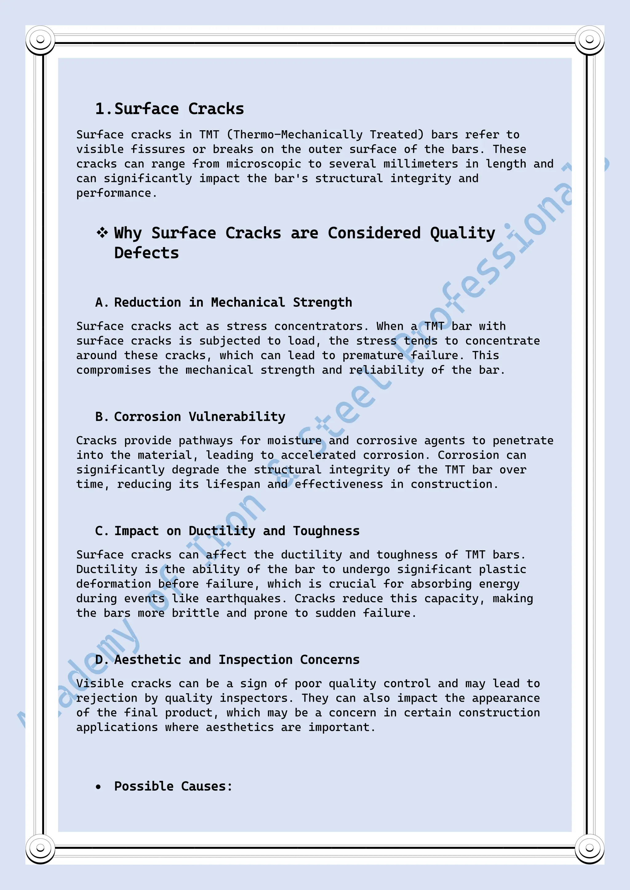Quality defects in TMT Bars, Possible causes and Potential Solutions. | PDF
