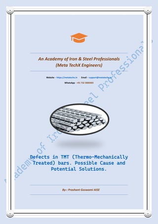 Quality defects in TMT Bars, Possible causes and Potential Solutions. | PDF