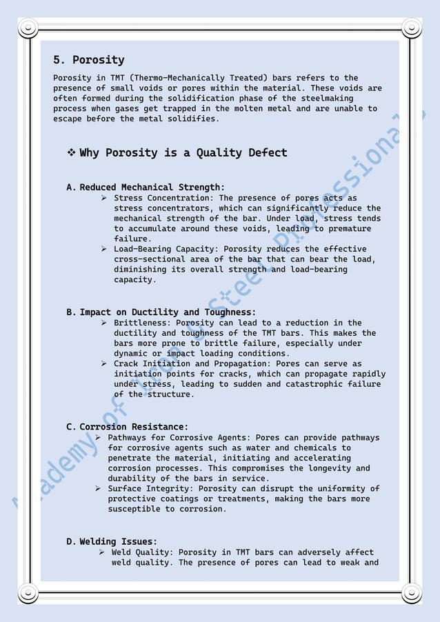 Quality defects in TMT Bars, Possible causes and Potential Solutions ...