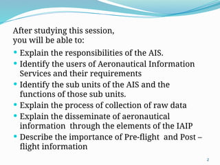 Aeronautical Information Service AIS PRE basic course | PPT