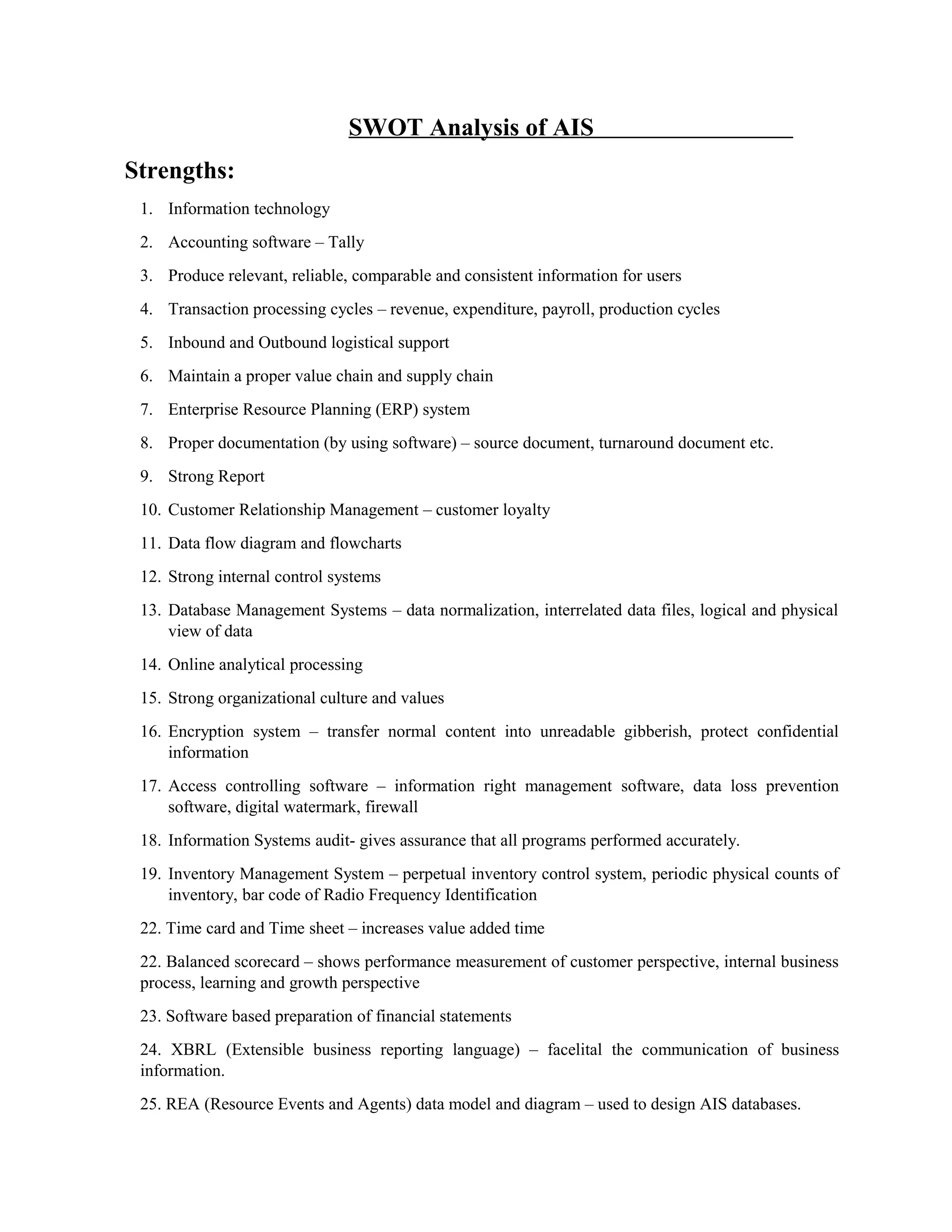 AIS swot analysis | DOC