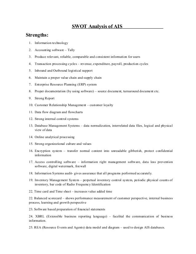 Ais Swot Analysis