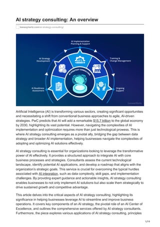 AI STRATEGY CONSULTING: STEERING BUSINESSES TOWARD AI-ENABLED TRANSFORMATION | PDF