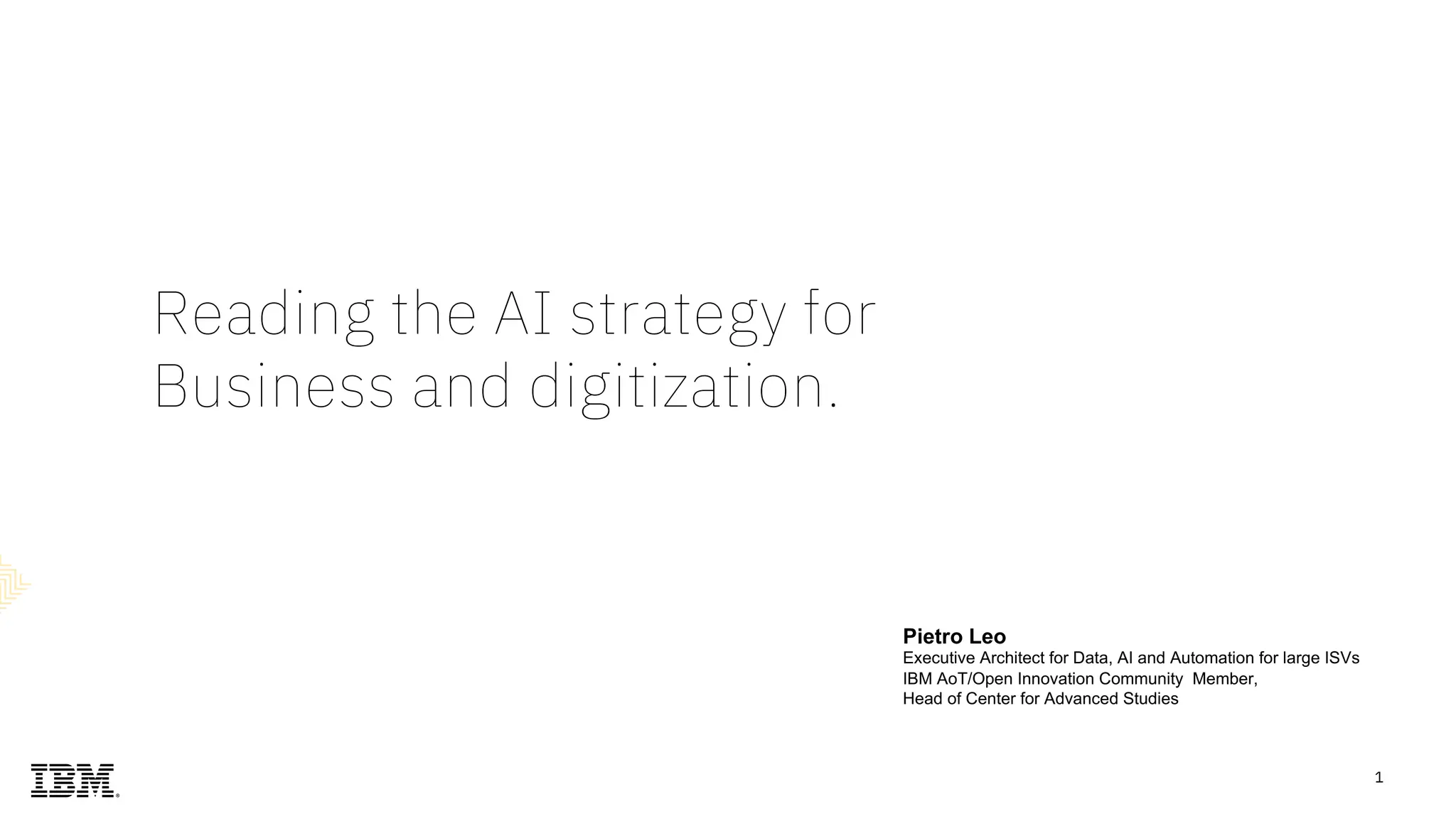 Reading the IBM AI Strategy for Business | PDF