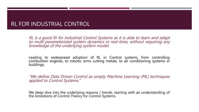 Data-Driven (Reinforcement Learning-Based) Control | PPTX | Artificial Intelligence | Technology ...