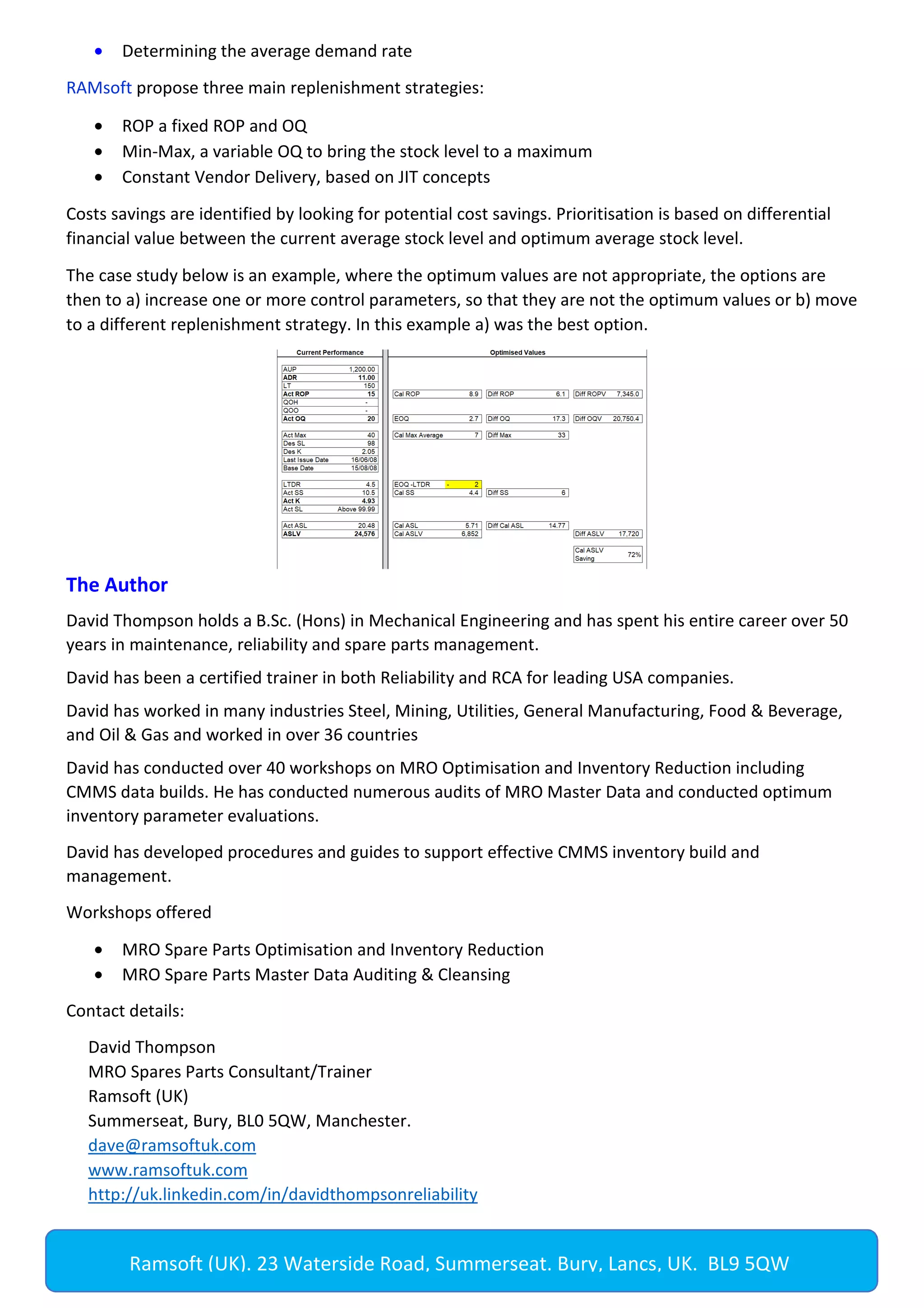 MRO Spare Parts Improvement Programme Conforms to ISO55000 | PDF