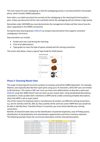 MRO Spare Parts Improvement Programme Conforms to ISO55000 | PDF
