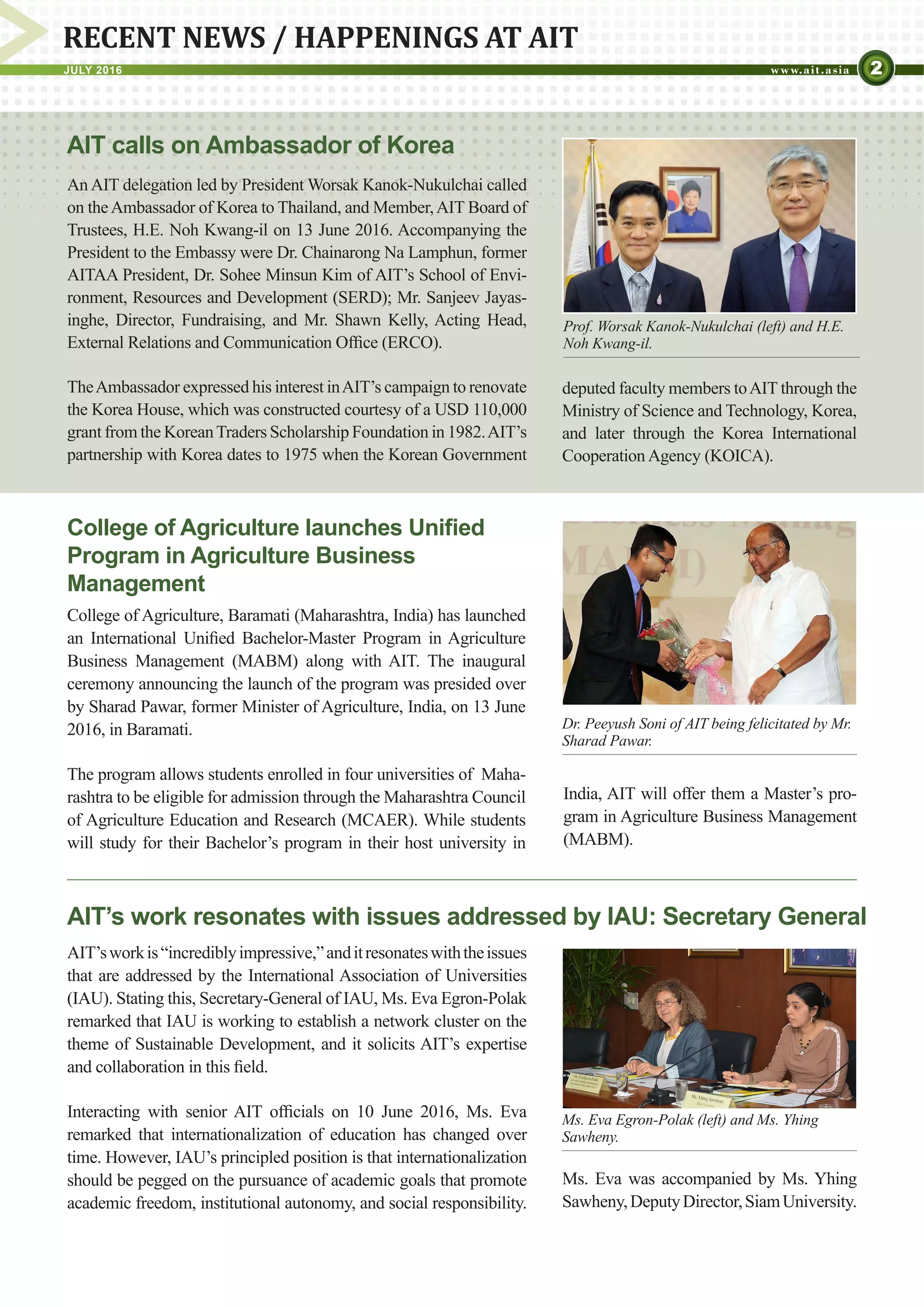 AIT Newsletter July 2016 | PDF