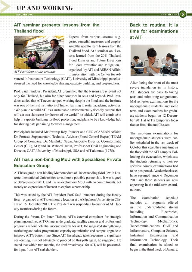 AIT Newsletter January 2012 | PDF