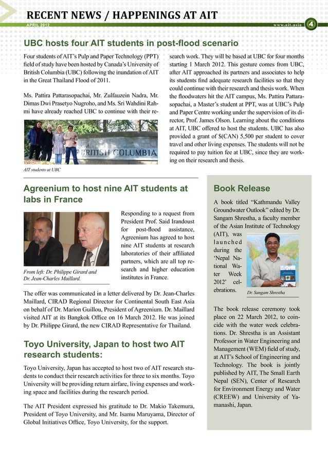 AIT Newsletter April 2012 | PDF