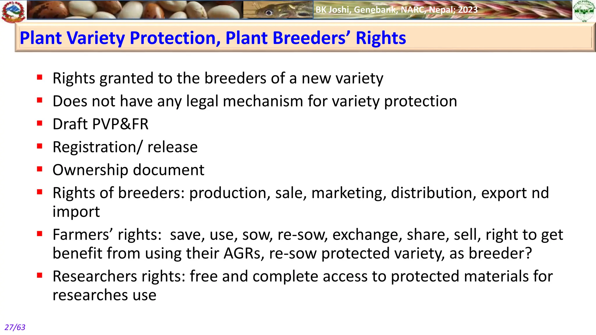 agrobiodiversity and intellectural property rights | PPTX