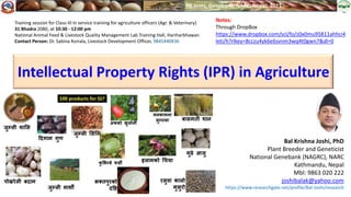 agrobiodiversity and intellectural property rights | PPT