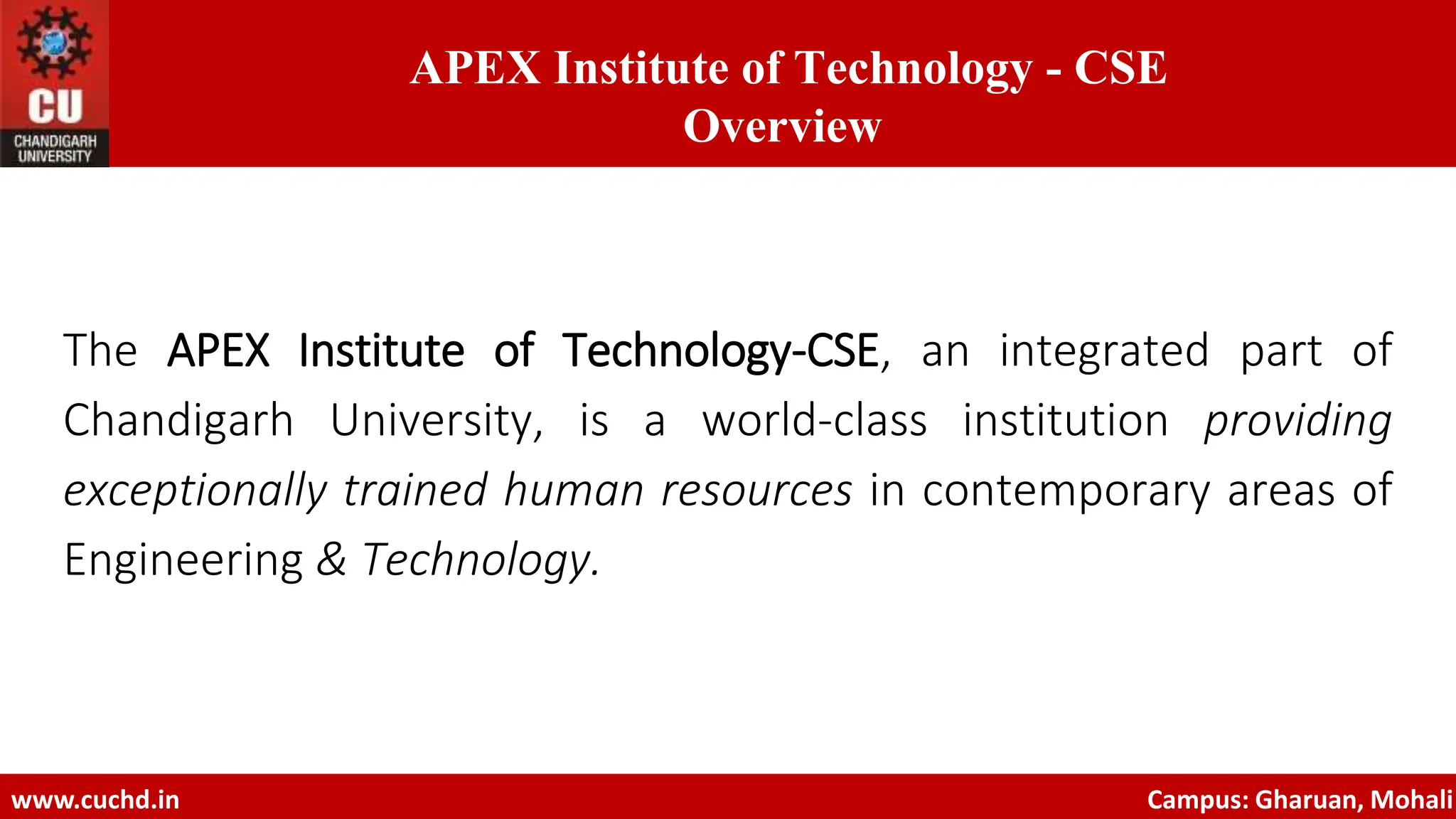 AIT CSE Overview_Updated under Chandigarh University | PPTX