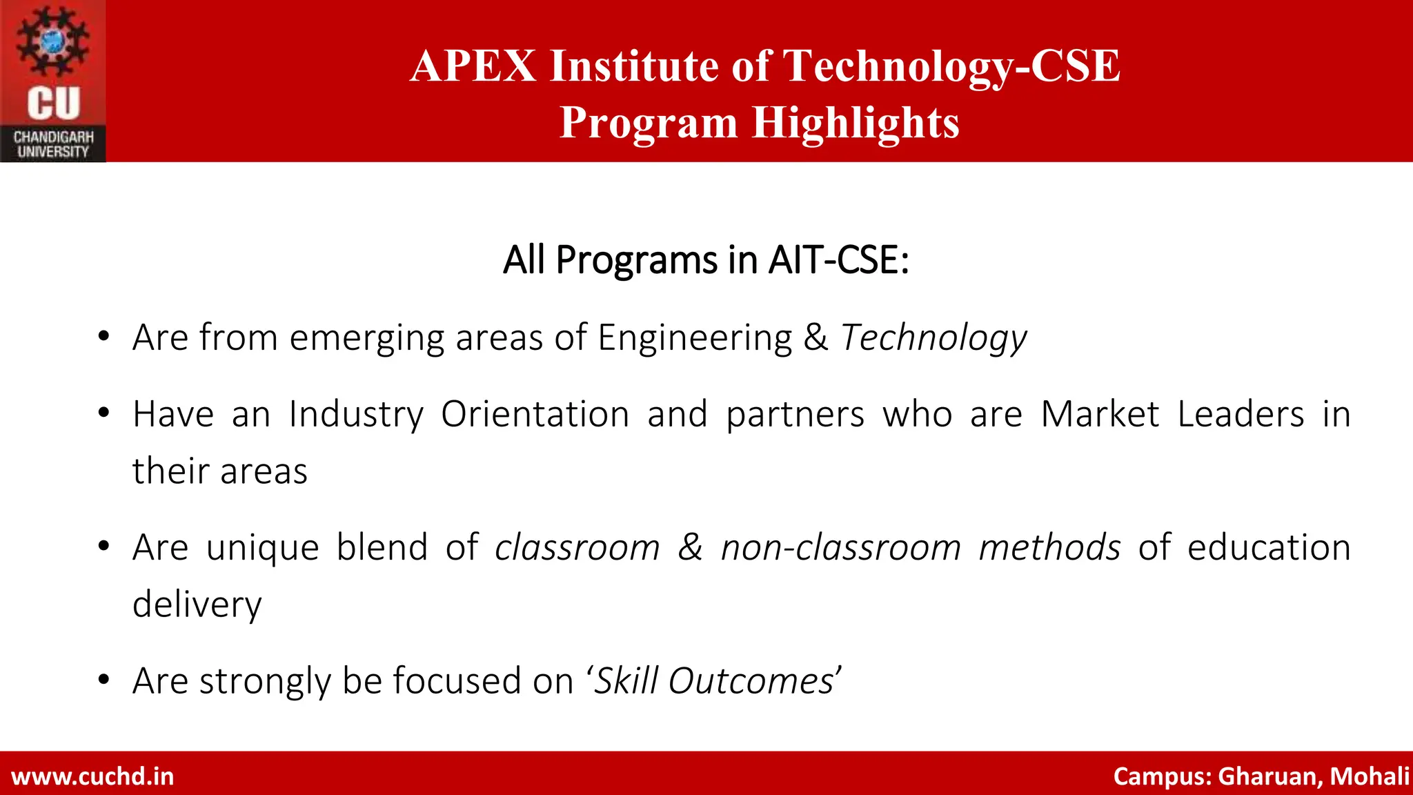 AIT CSE Overview_Updated under Chandigarh University | PPTX