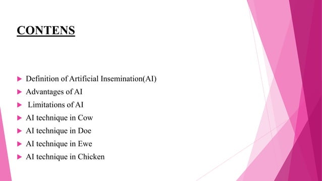 Techniques of Artificial Insemination in Cow, Doe, Ewe and Chicken | PPT