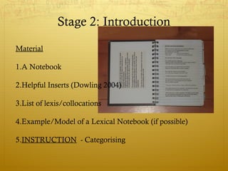 Lexical Notebooks and Collocations | PPT