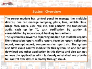 SecTMS -Android Based Handheld Toll Collection System | PPT