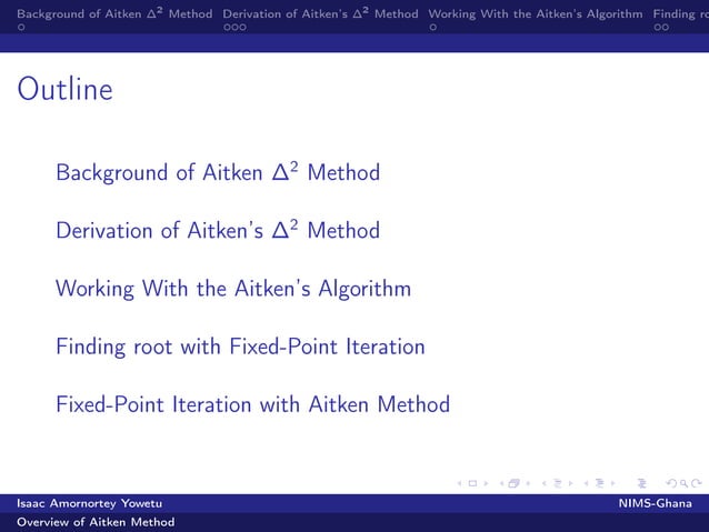 Aitken's Method | PDF