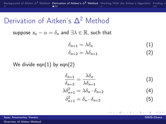 Aitken's Method | PDF