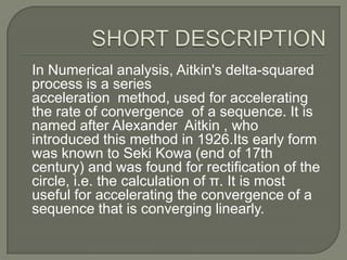 Aitken process | PPTX