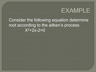 Aitken process | PPTX