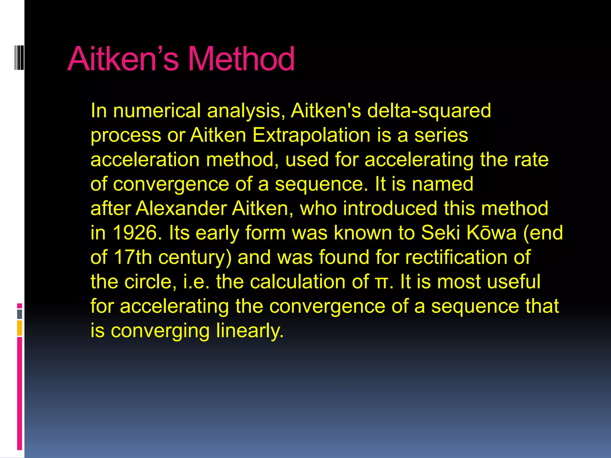 Aitken’s method | PPTX