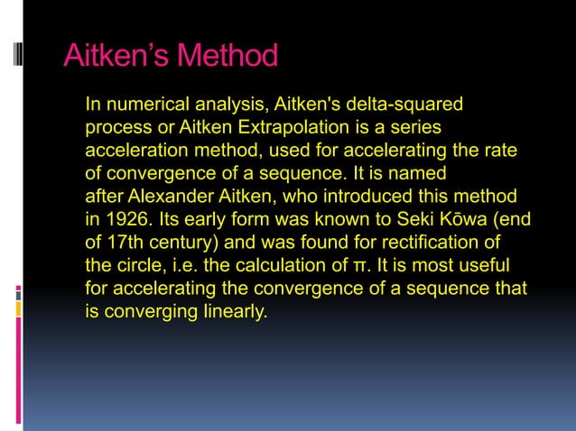 Aitken’s method | PPTX | Technology & Computing