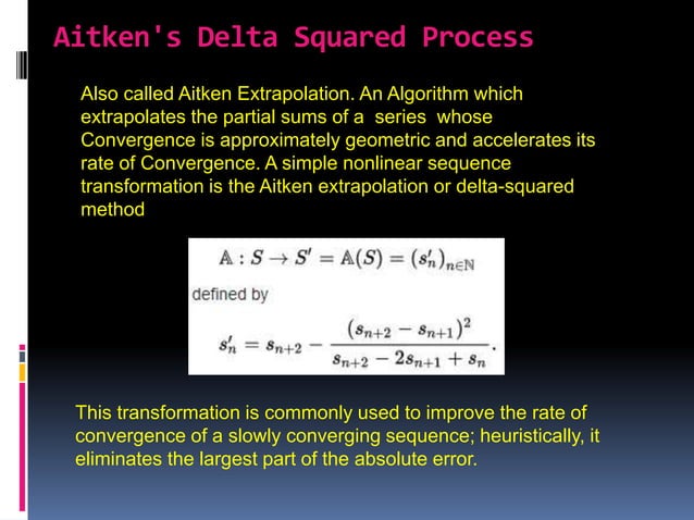Aitken’s method | PPTX | Technology & Computing