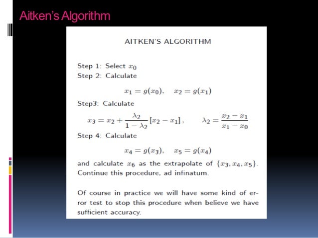Aitken’s method