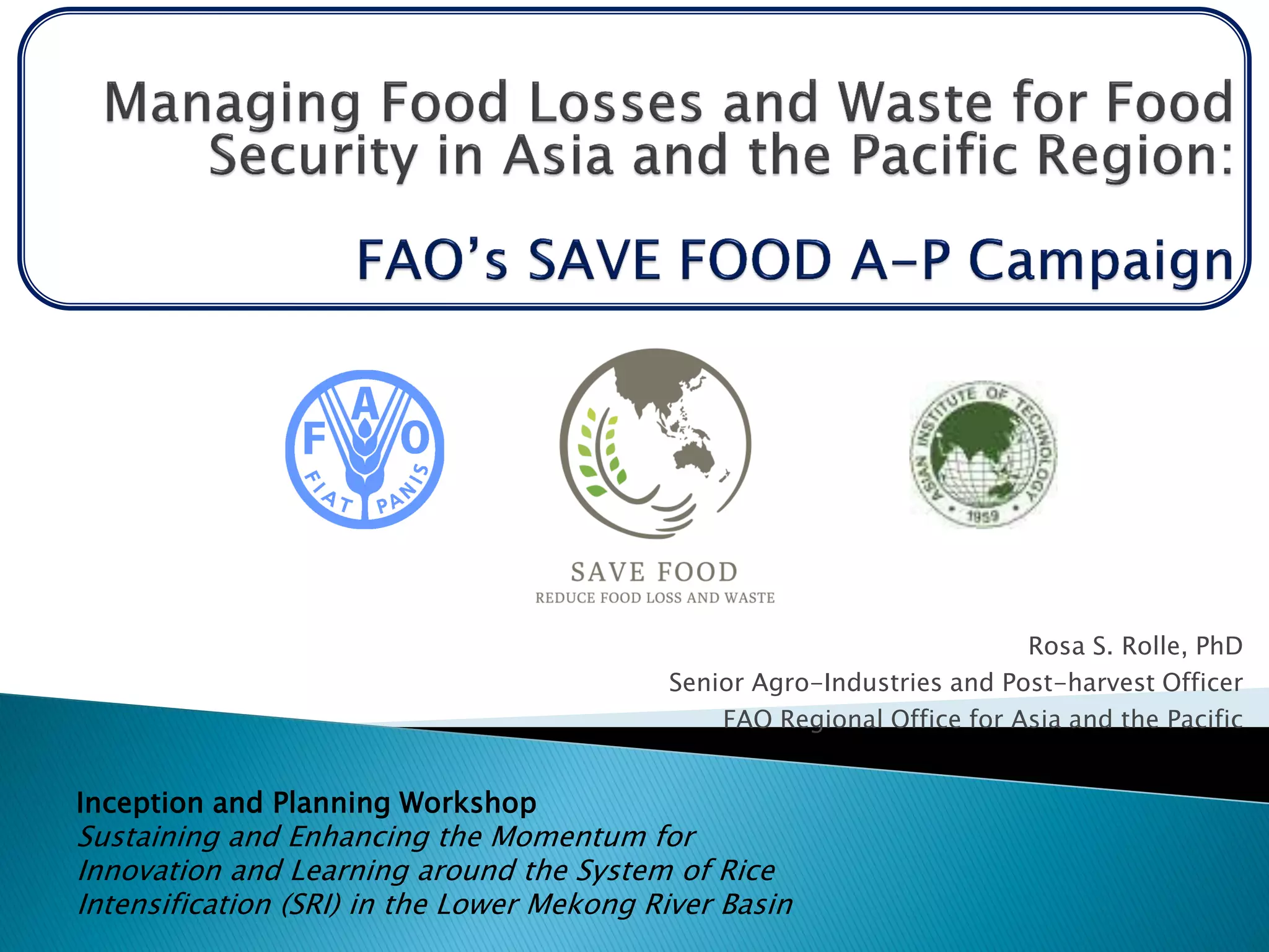 Management of Food Losses and Food Waste for Food Security in the Asia ...