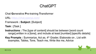 AI Tools and Techniques - various ai tools and thier usages | PPT