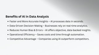 AI Tools for Data Analysis: How AI is Revolutionizing Data-Driven Decision Making | PPT