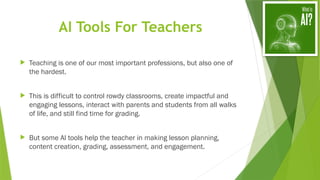 The AI Tools for Teachers at a Glance.pptx