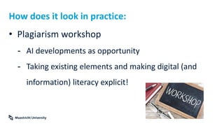 Plagiarism and AI tools: an example of linking information and digital ...