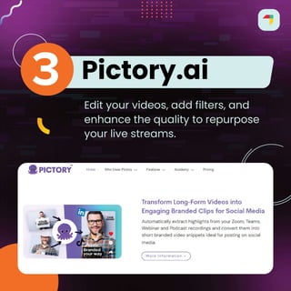 3 AI Tools for Live Streamers | PDF