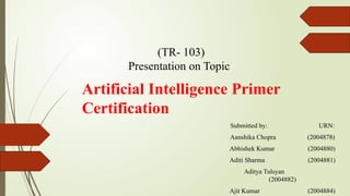 Artificial Intelligence Introduction training | PPTX