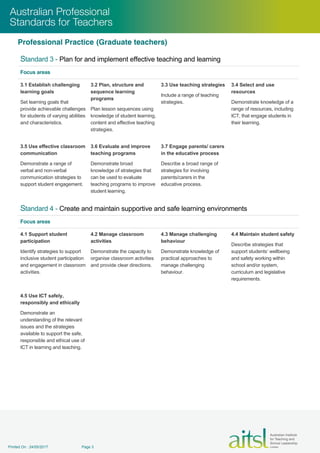 Aitsl professional standards (graduate level) | PDF