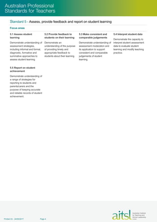 Aitsl professional standards (graduate level) | PDF