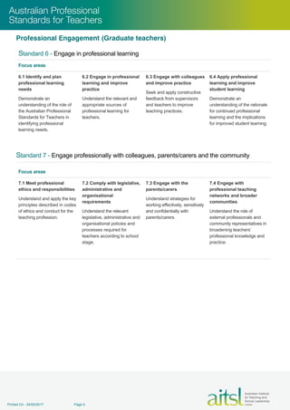 Aitsl professional standards (graduate level) | PDF