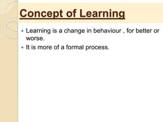 concept of learning | PPTX | Education